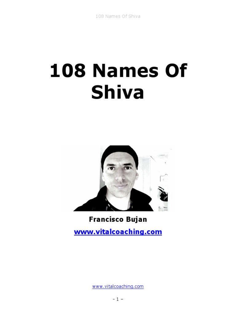 108 Names of Shiva | PDF | Hindu Deities