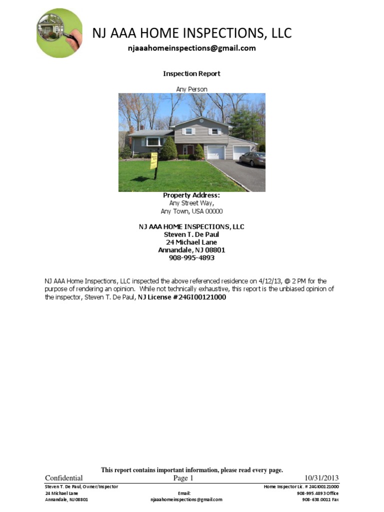 Sample Report PDF | PDF | Air Conditioning | Electrical Wiring