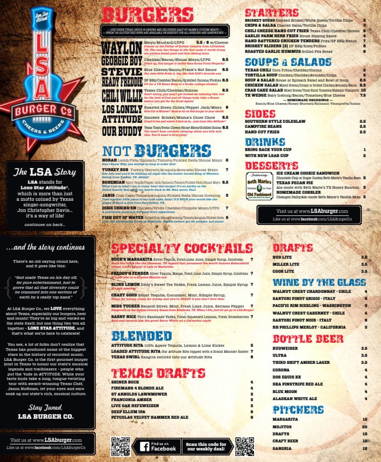 LSA Burger Co. Menu | PDF | Hamburgers | French Fries