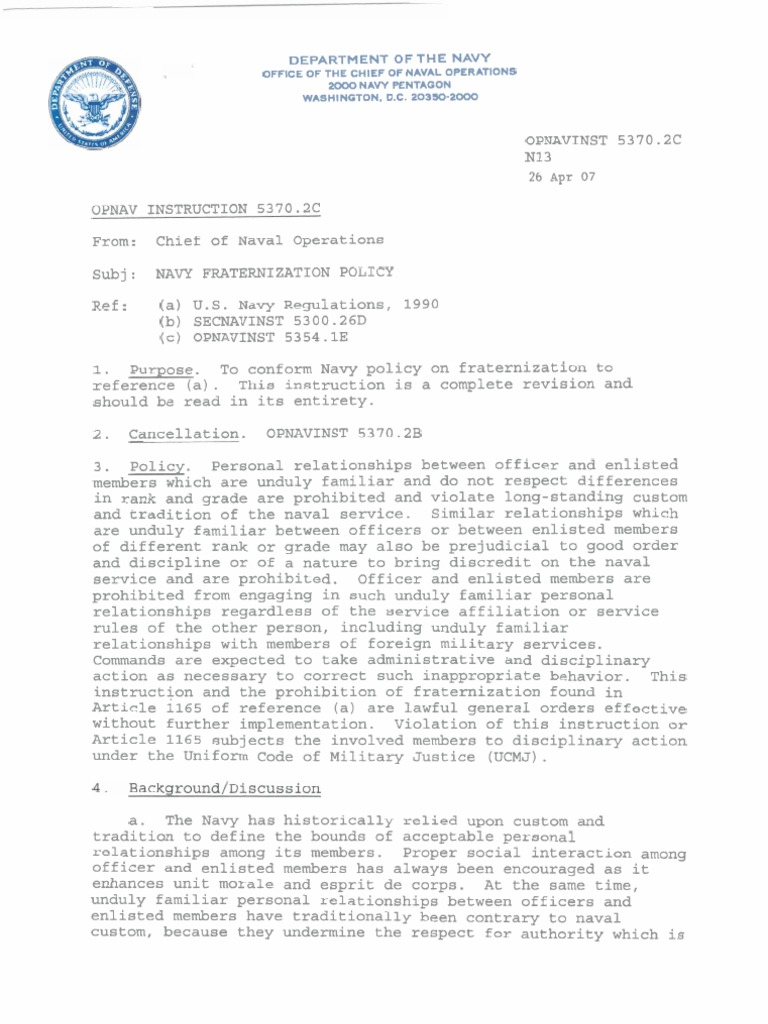 Department O F: The Navy | PDF | Officer (Armed Forces) | Uniform Code ...