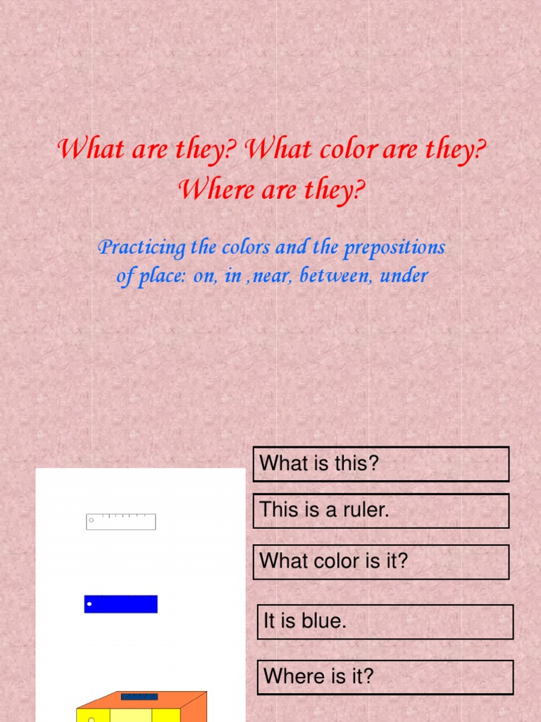 Colors and Prepositions Practice Guide | PDF | Language Arts ...