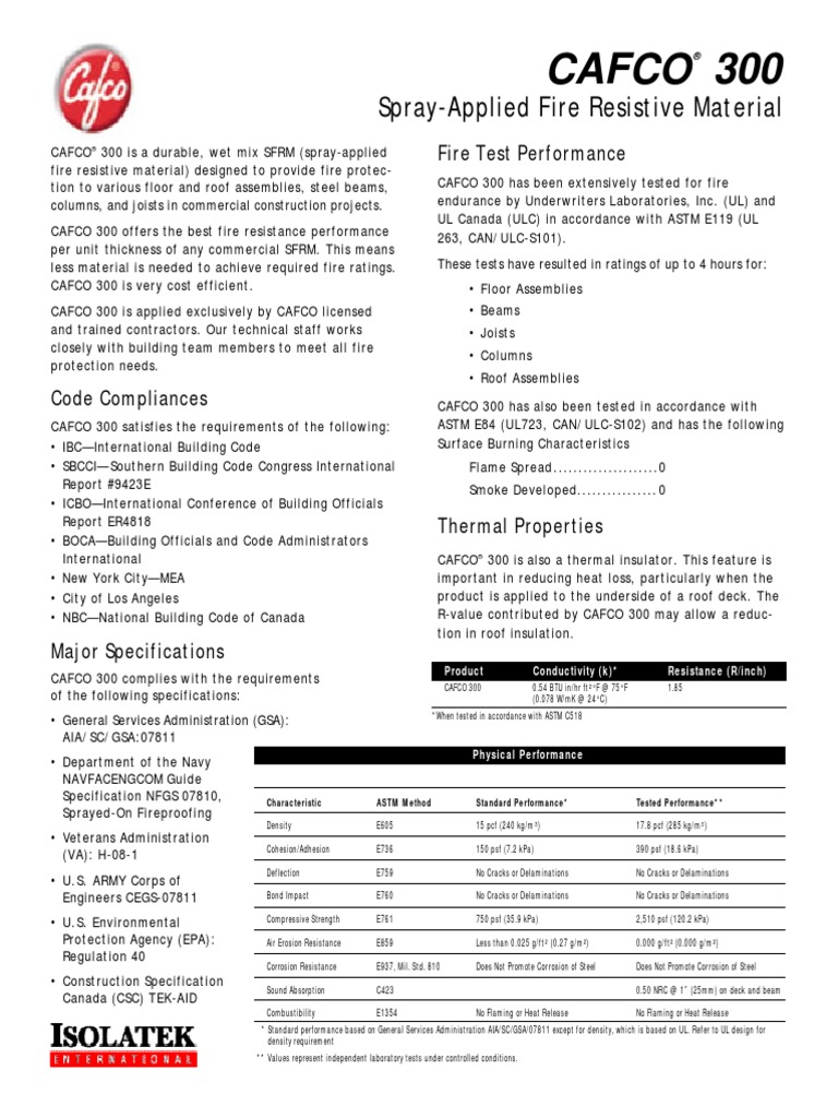 Cafco 300 | PDF | Specification (Technical Standard) | General Services ...