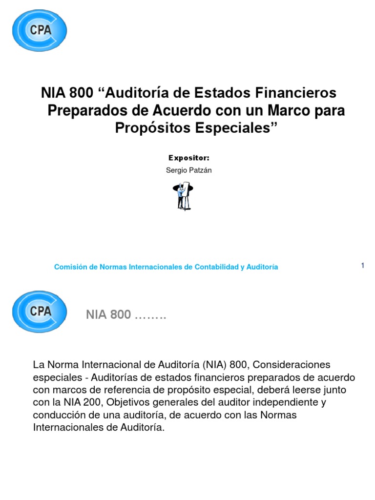 NIA 800 | Financial Audit | Comptroller