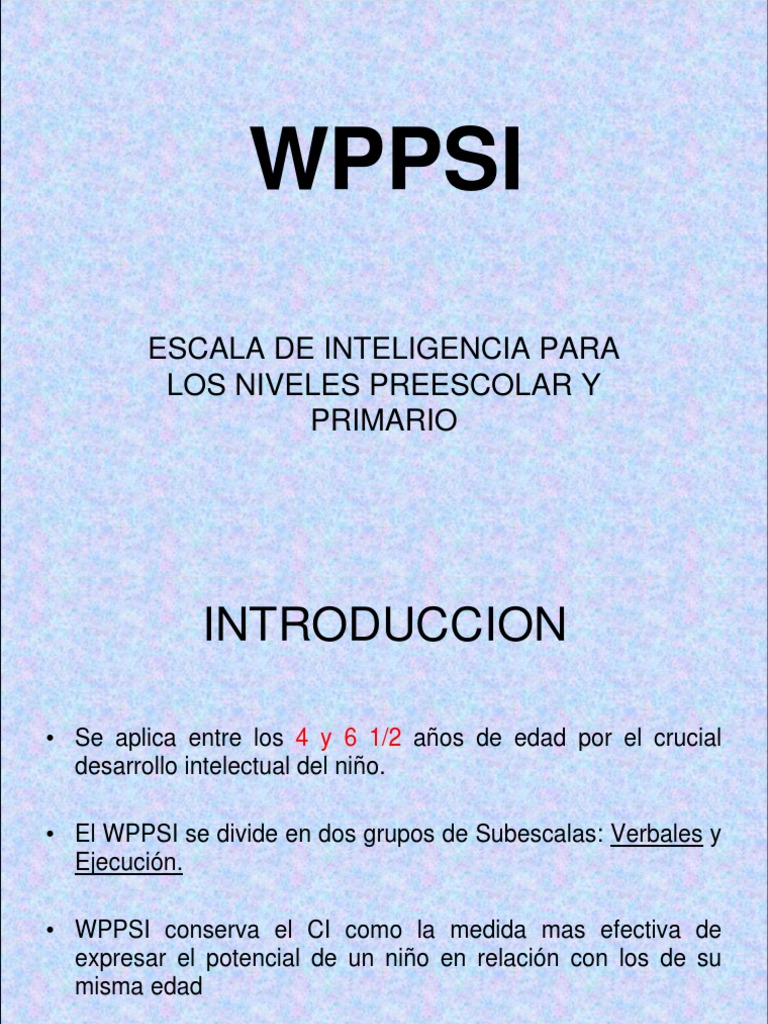 Clase 1 Wppsi | PDF | Idiomas