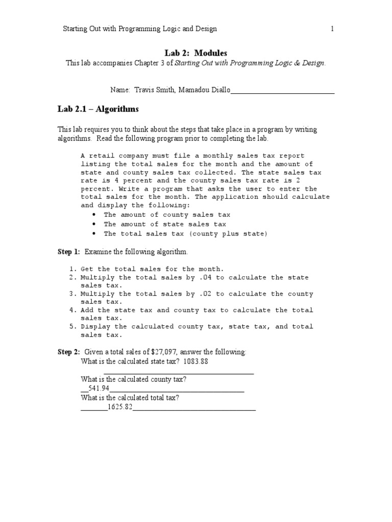 Lab 2 cs111 | PDF | Parameter (Computer Programming) | Subroutine Lab 2 cs111 | PDF | Parameter (Computer Programming) | Subroutine