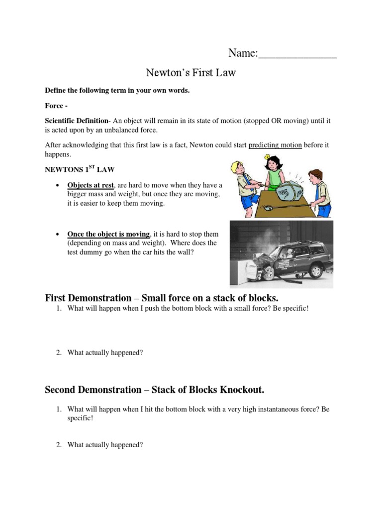 Newtons First Law | PDF