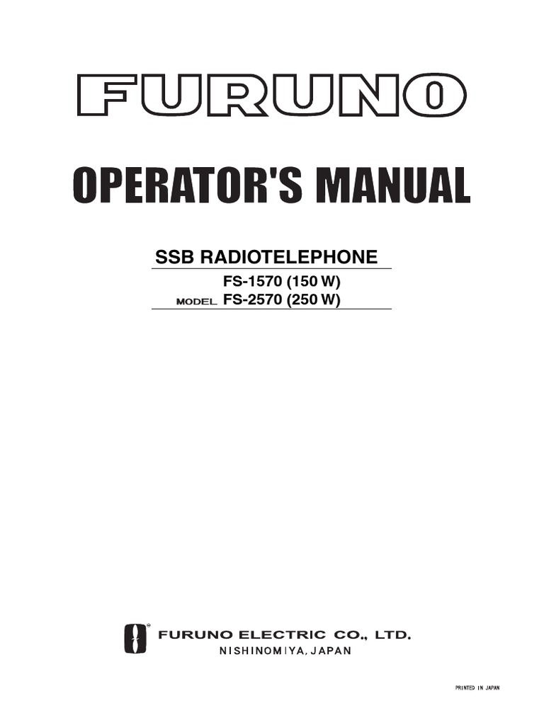 Furuno SSB Operator's Manual PDF | PDF | Telecommunications | Wireless