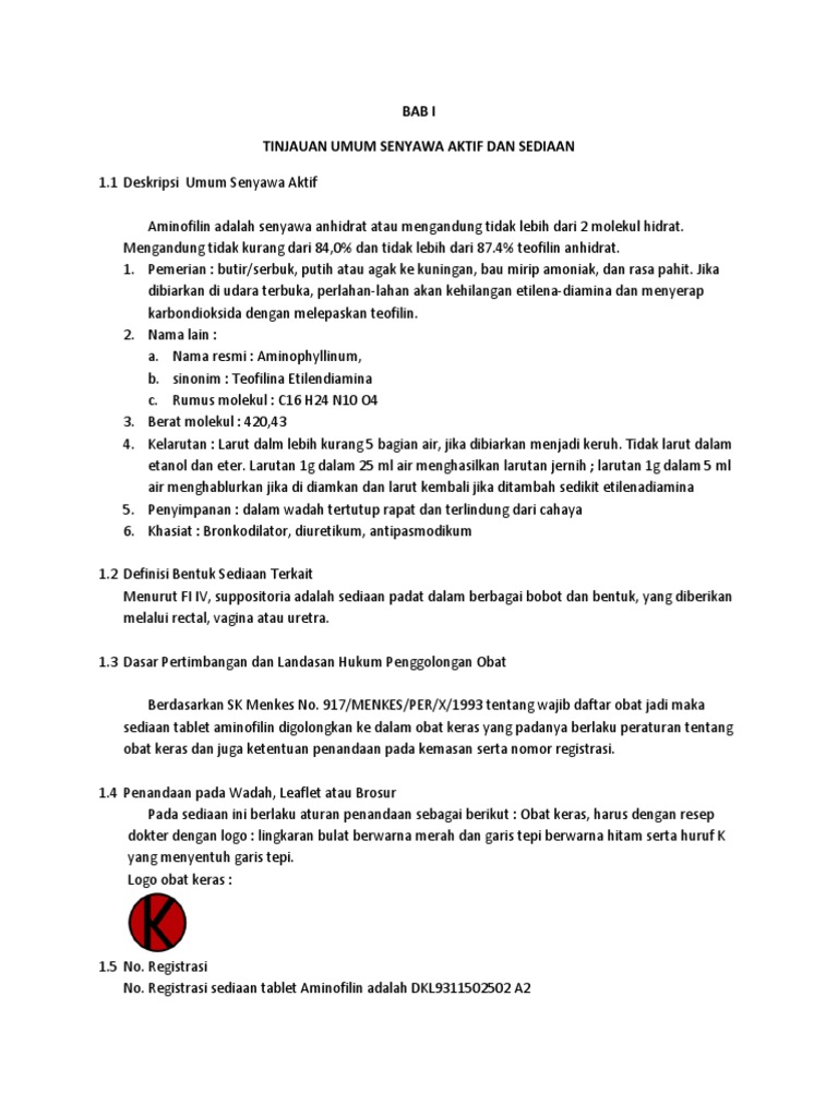 Formulasi Sediaan Aminofilin | PDF