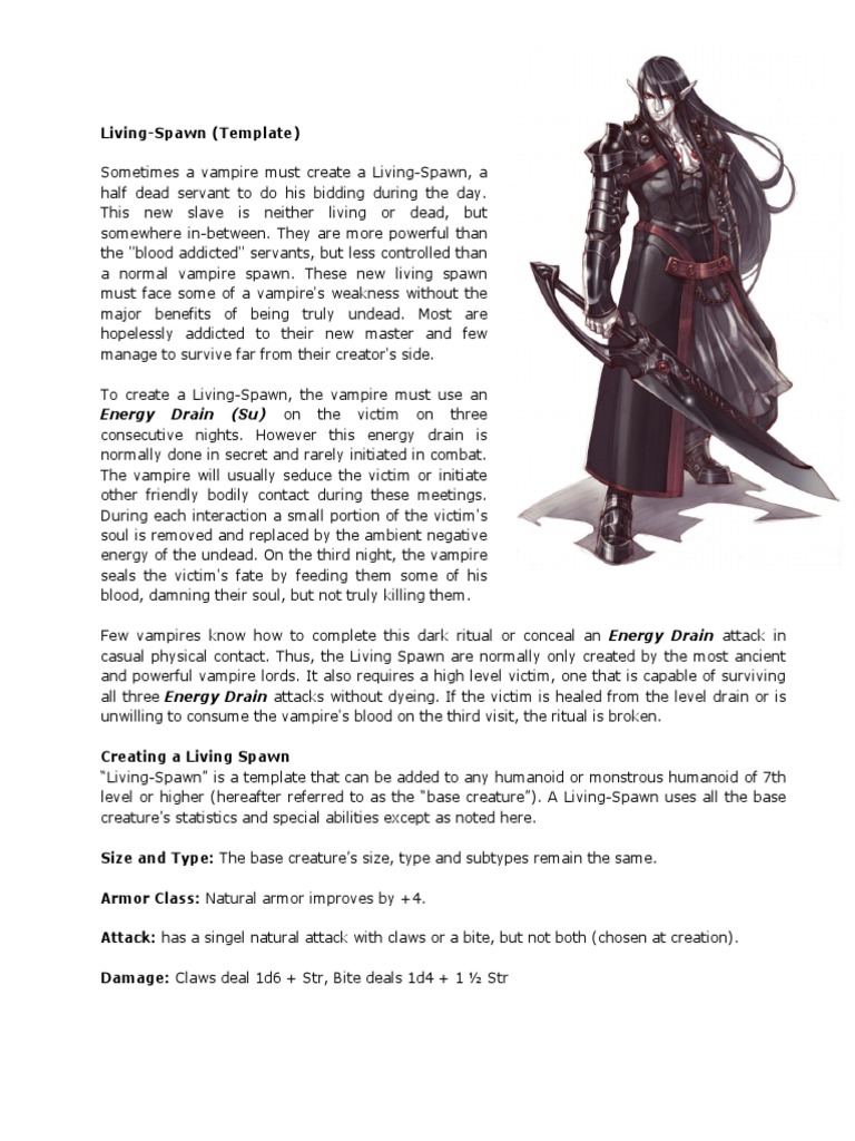 Living Vampire Spawn (Templet) | PDF | Vampires | Leisure