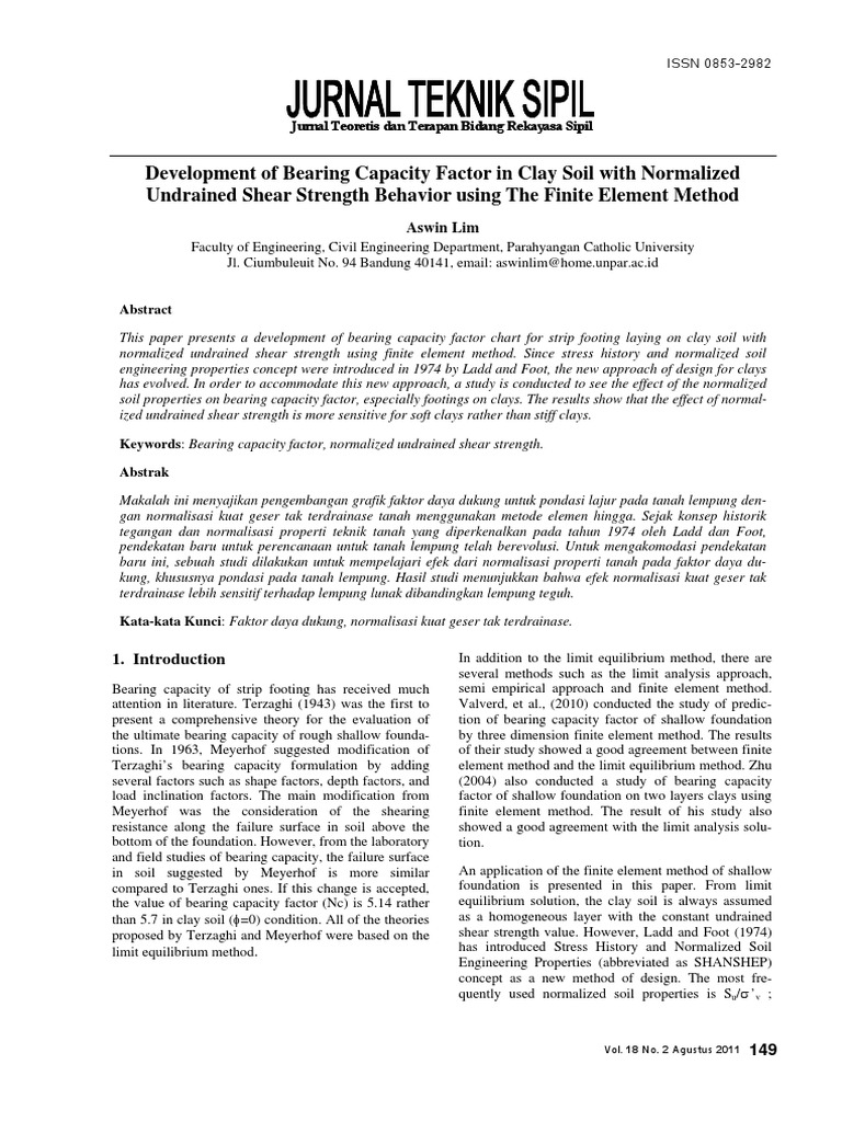 Jurnal Teknik Sipil | PDF | Soil Mechanics | Young's Modulus