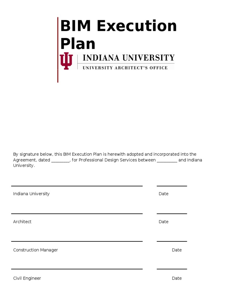 IU BIM Execution Plan Template | PDF | Construction Management ...