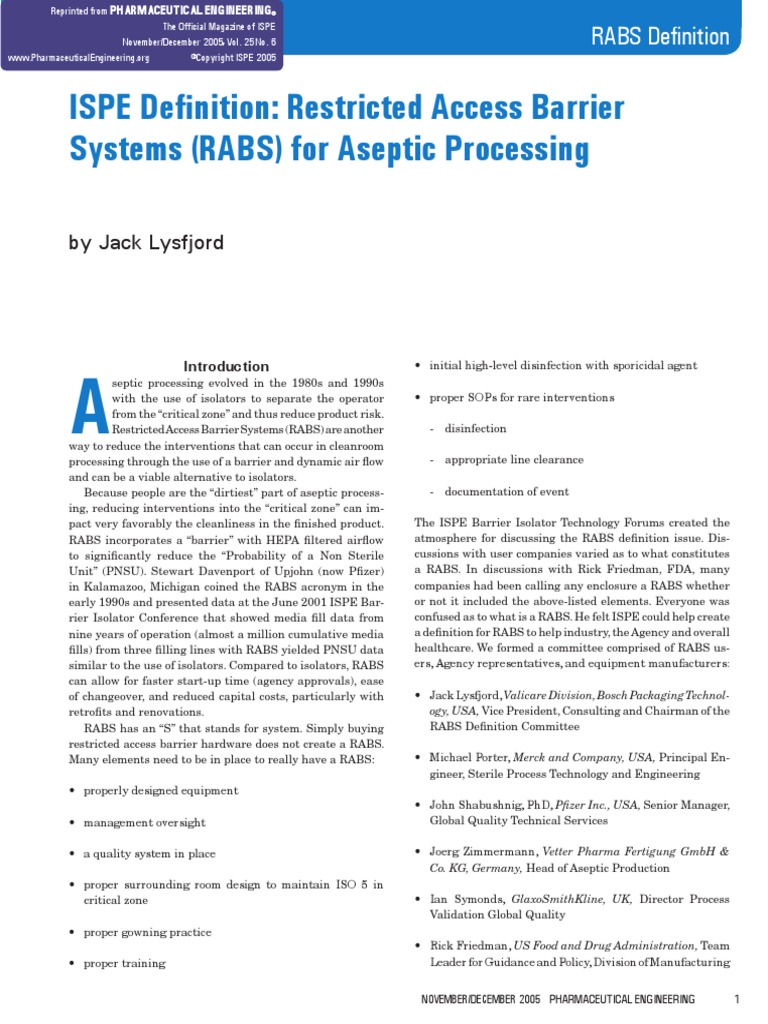 RABS Definition | PDF | Sterilization (Microbiology) | Disinfectant