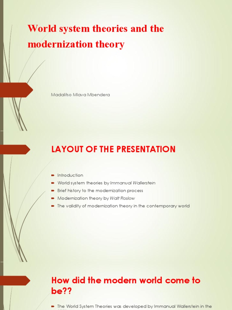 World System Theories and The Modernization Theory Presentation | PDF | World Systems Theory ...