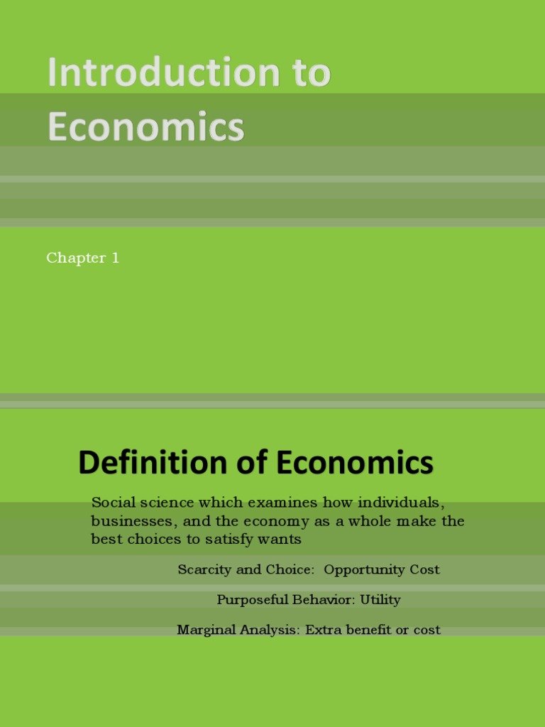 Chapter 1: Introduction to Economics | PDF | Resource | Economics