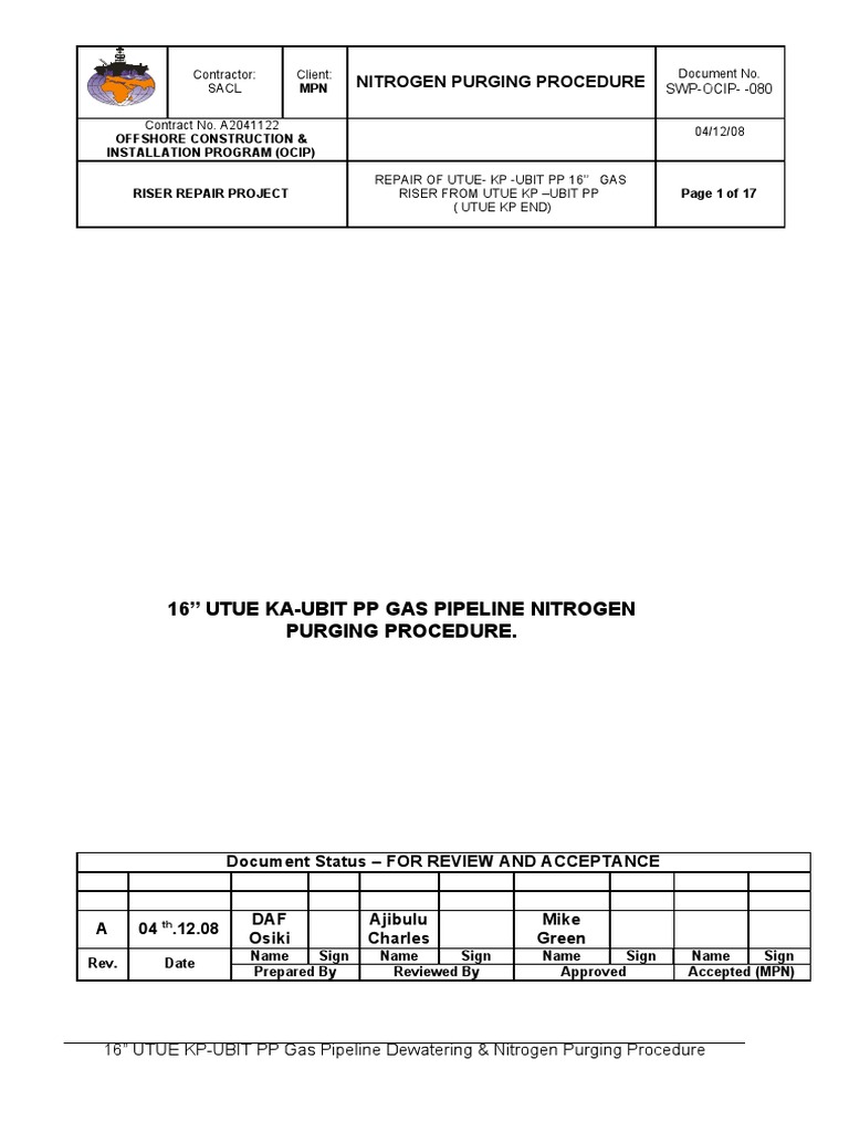 Nitrogen Purging PDF | PDF