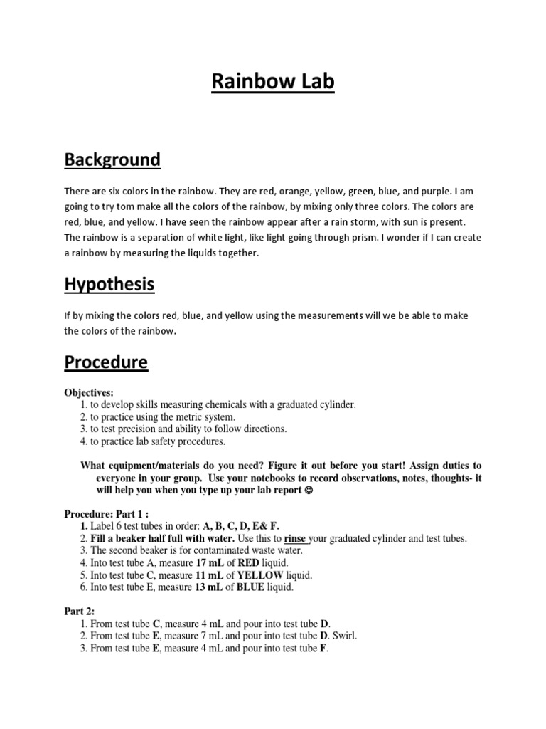 Rainbow Lab | PDF | Rainbow | Color