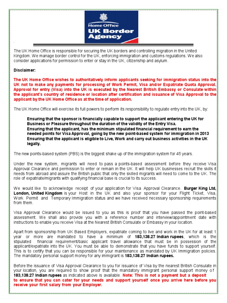 UK Entry Requirements For Visa Approval Clearance | Download Free PDF ...