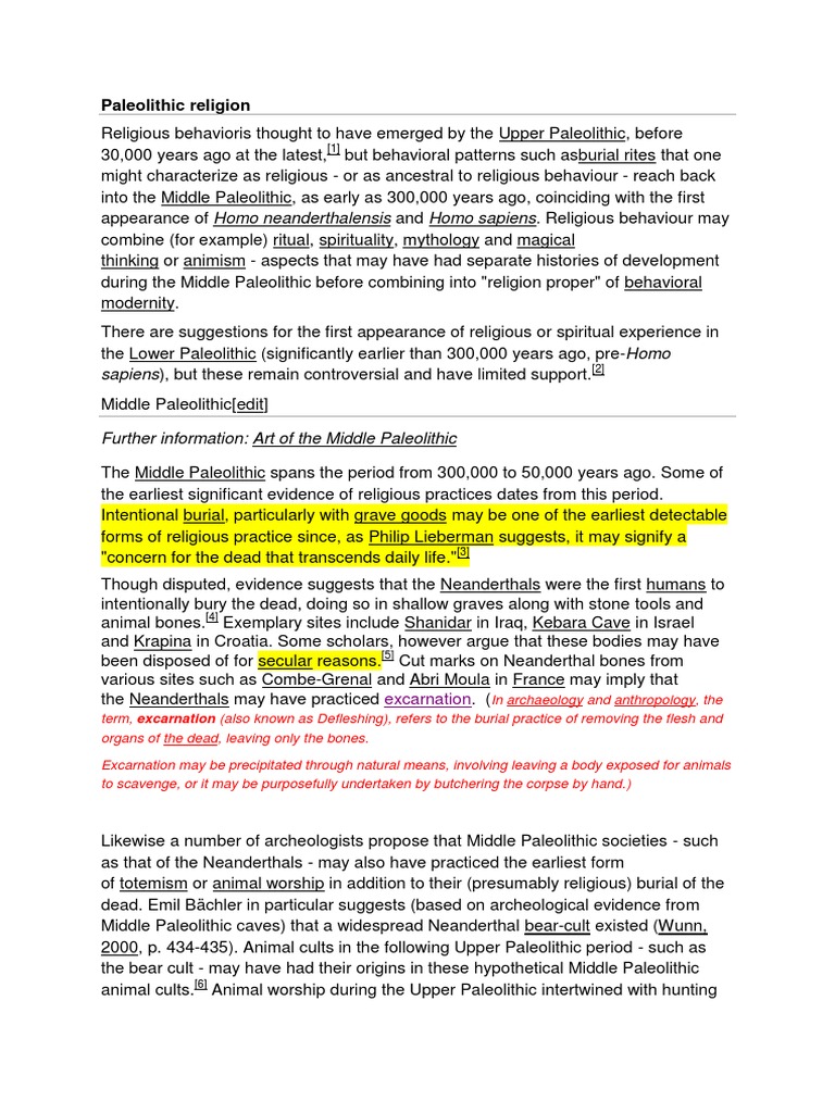 Paleolithic Religion PDF | PDF | Paleolithic | Rituals