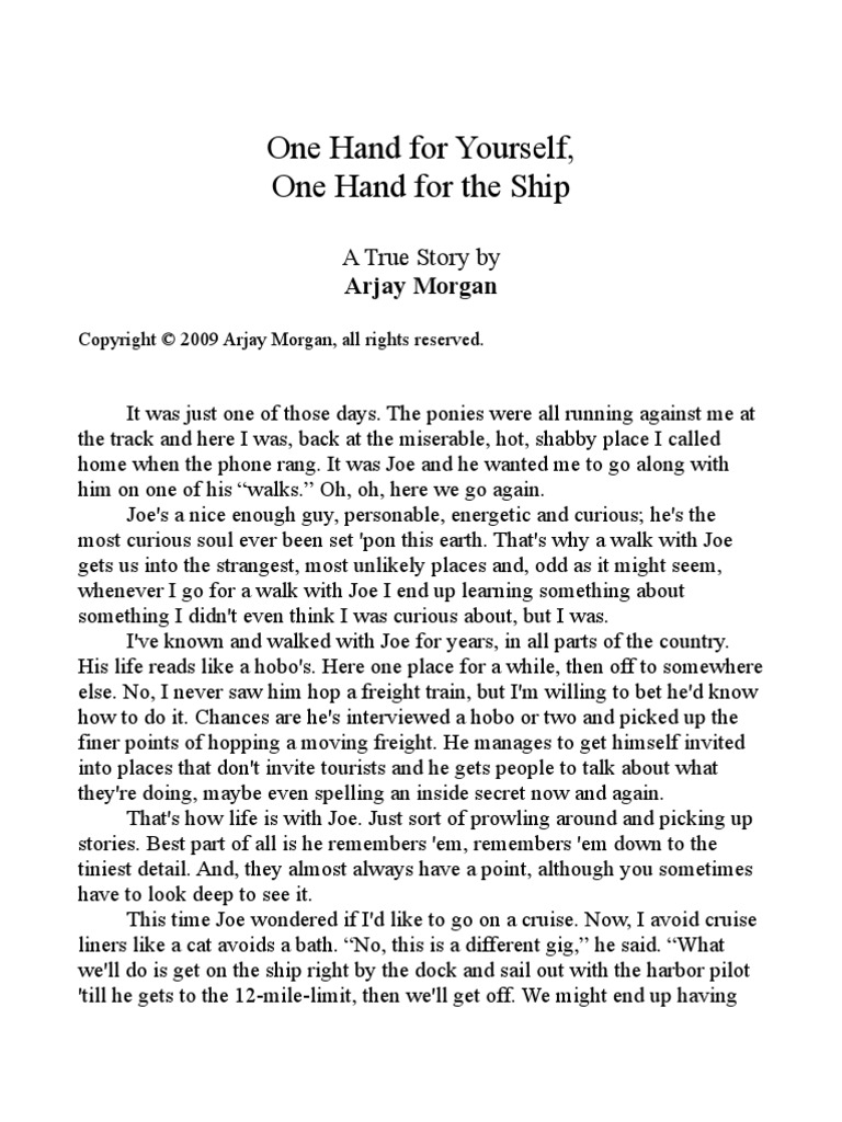 One Hand For Yourself, One Hand For The Ship | PDF | Ships | Water ...