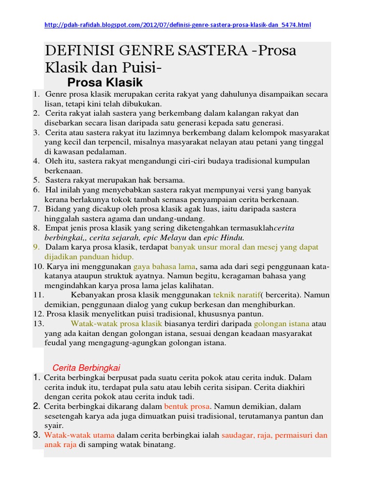 Definisi Genre Sastera | PDF | Fiksi Umum