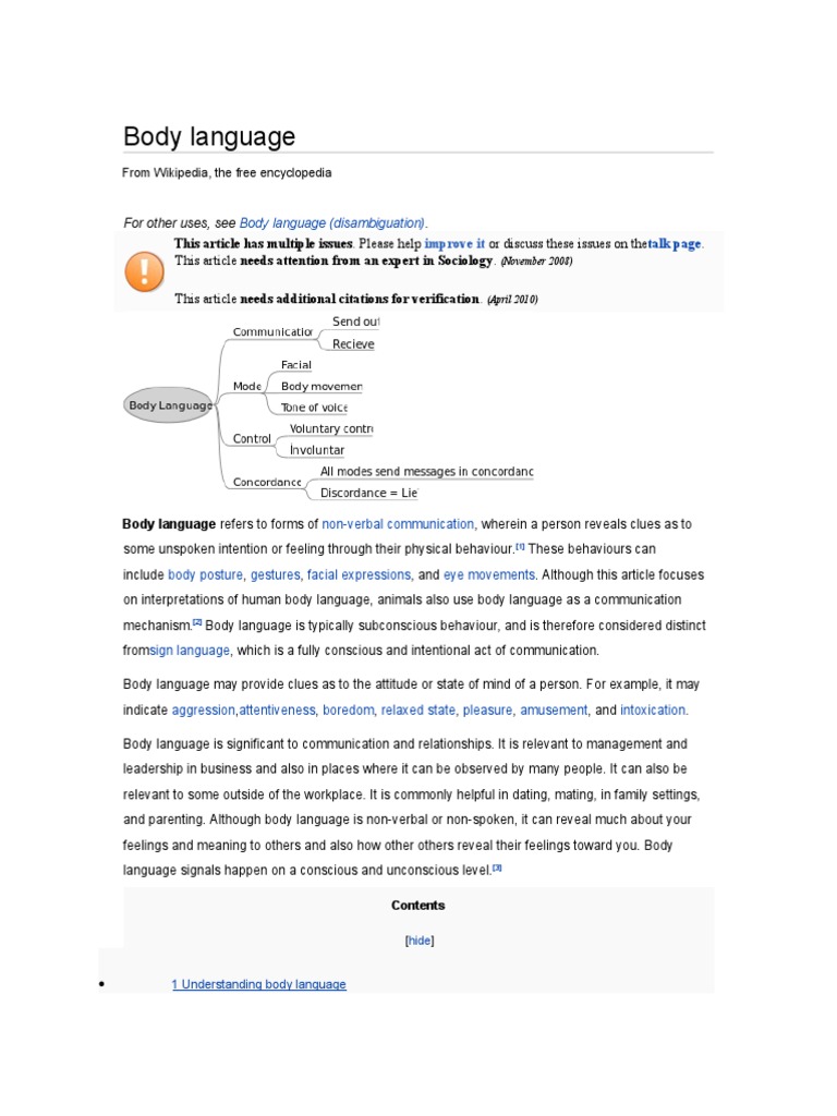 Body Language | PDF | Body Language | Nonverbal Communication