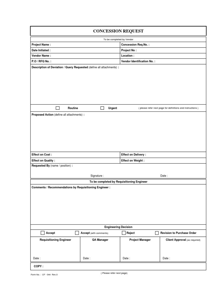Concession Request Form | PDF | Computing | Business