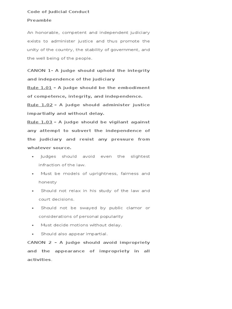 Old Code of Judicial Conduct | PDF | Notary Public | Judge