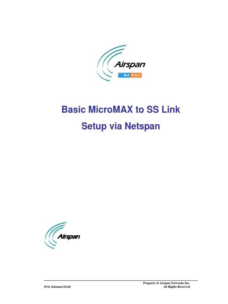Airspan MicroMAX Basic Link Setup Via Netspan (Step-By-Step) PDF | PDF ...