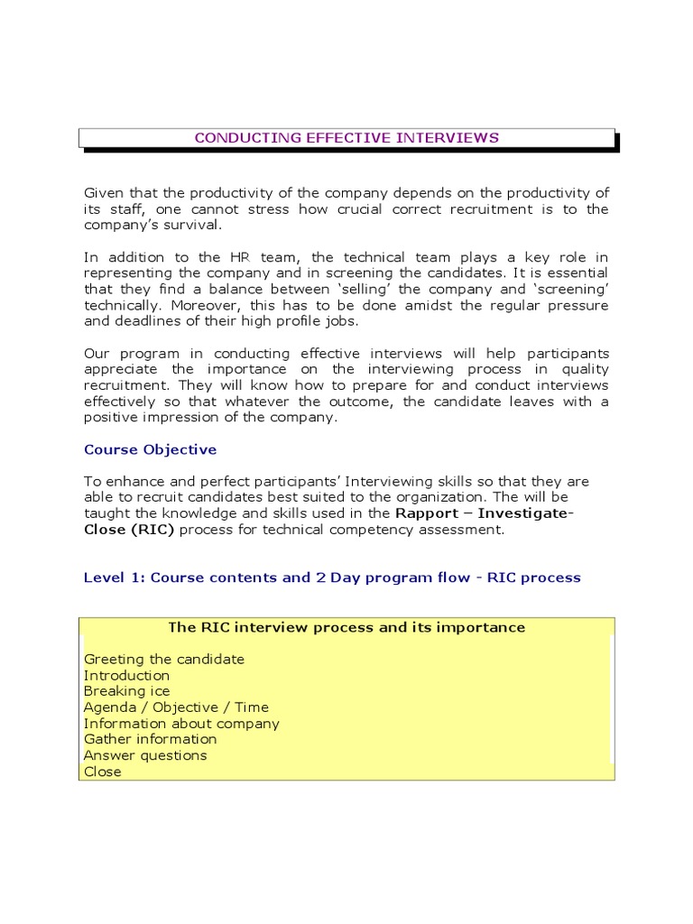 Advanced Interviewing Skills | Download Free PDF | Competence (Human ...