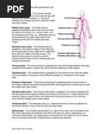 Peripheral Pulse Measurement Sites | PDF