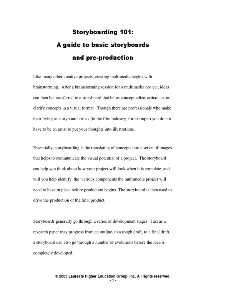 Storyboard Guide v4-1 PDF | PDF | Instructional Design | Multimedia