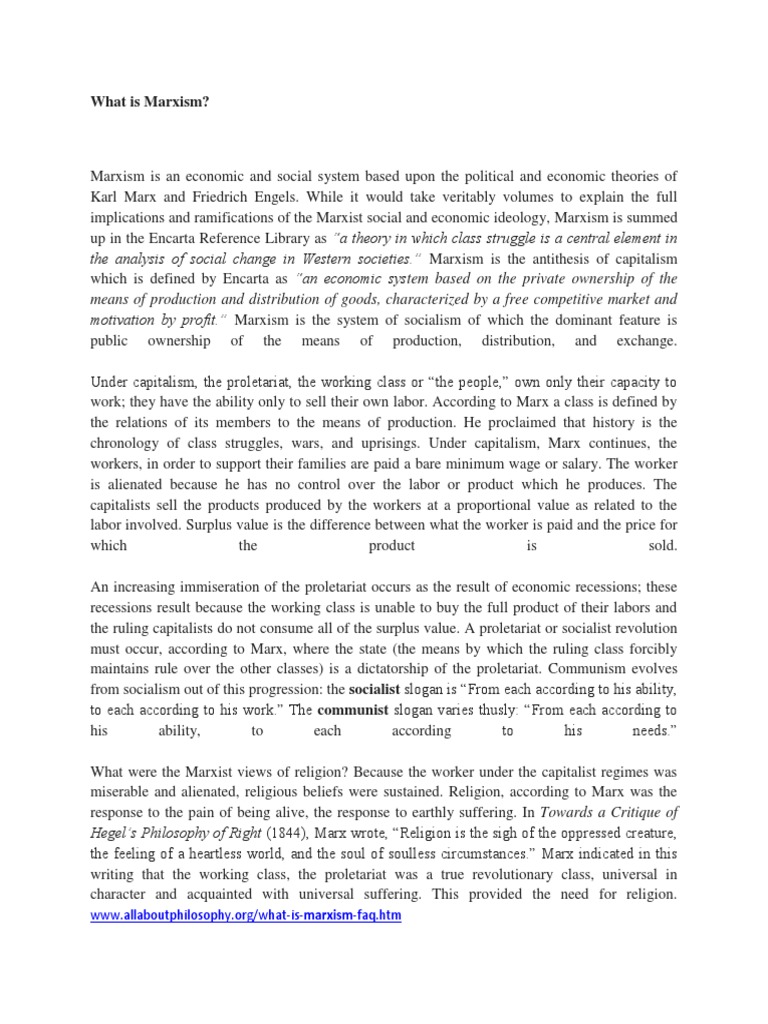 Understanding Marxism and Its Concepts | PDF | Politics