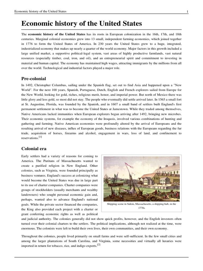 Economic History of the United States | PDF | History Of The United ...