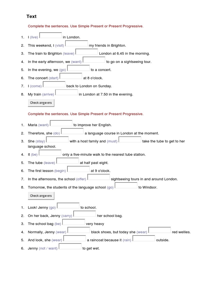 Present Simple, Continuous Rules and Exercises | PDF | Consonant ...