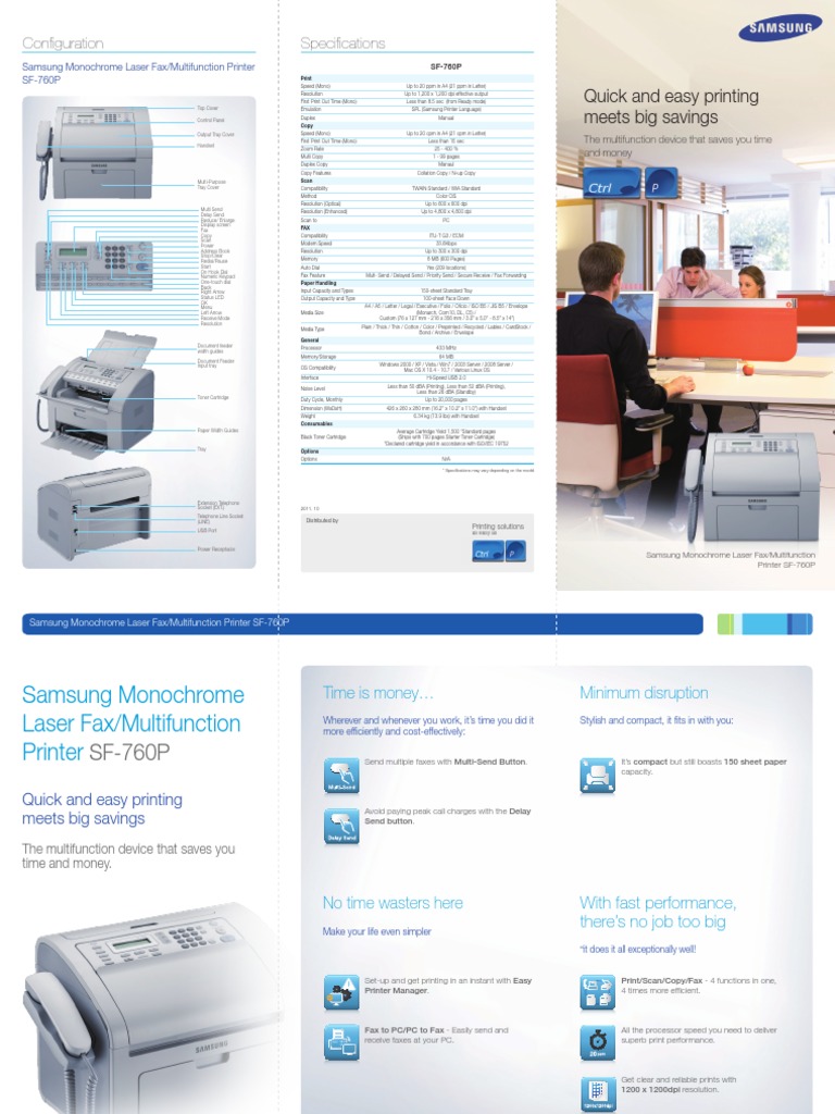 Samsung SF760P PDF | PDF | Printer (Computing) | Image Scanner