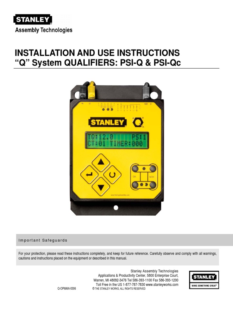 PSI - Qualifier - Installation & Instruction - Manual PDF | Download ...