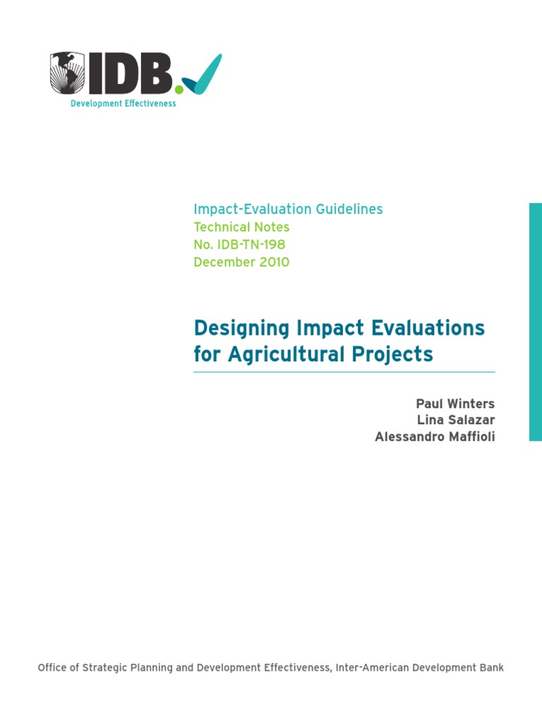 Designing Impact Evaluations For Agricultural Projects - Winters ...