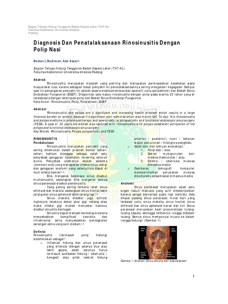 Penatalaksanaan Rinosinusitis Dengan Polip Nasi | PDF | Pengembangan Diri