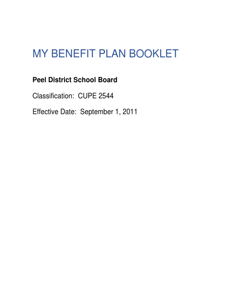 PDSB Benefit Plan Booklet | Medical Prescription | Pharmaceutical Drug