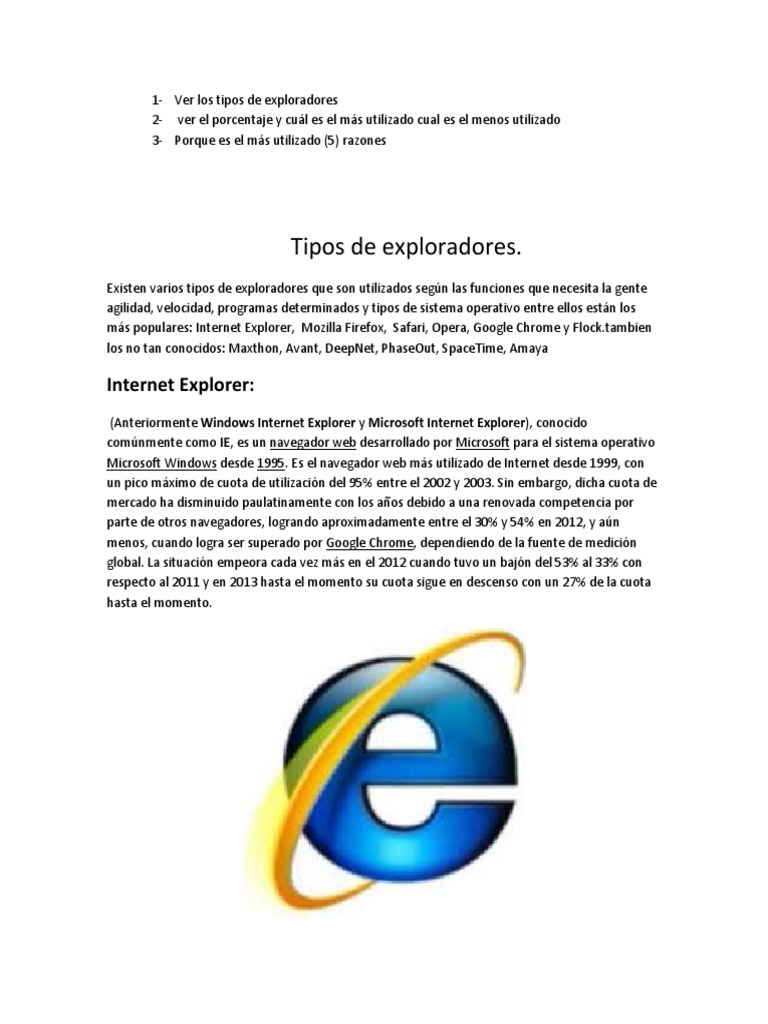 Tipos de Explorador | PDF | Google Chrome | Firefox