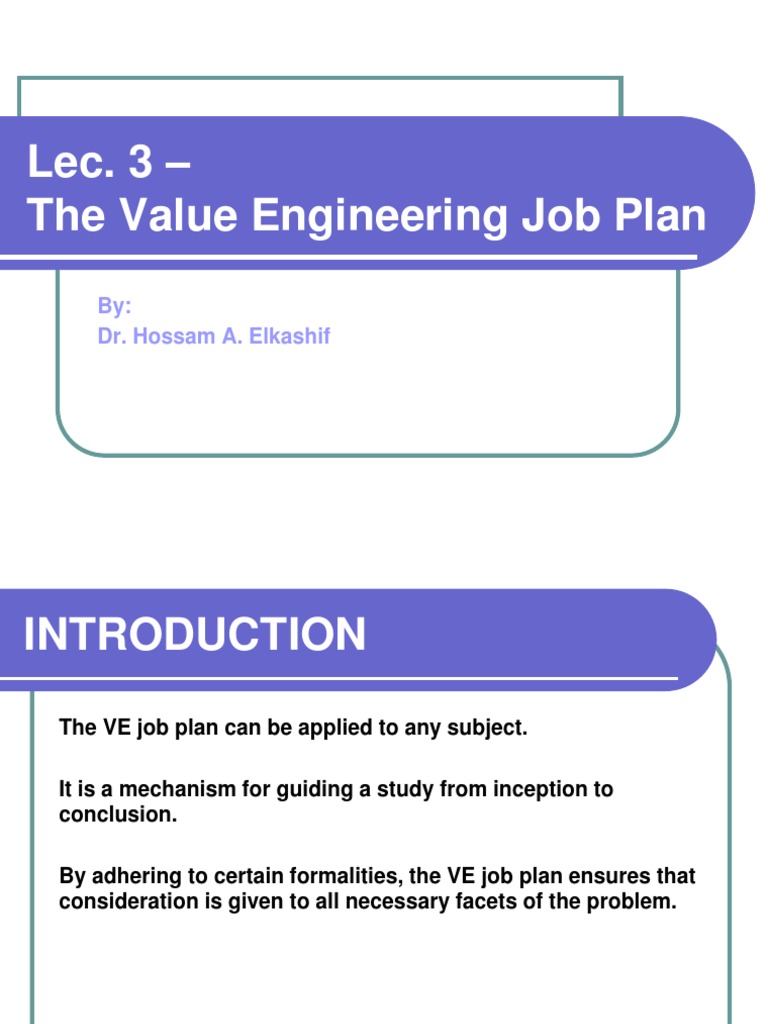 Lec. 3 - VE Job Plan | Download Free PDF | Function (Mathematics ...
