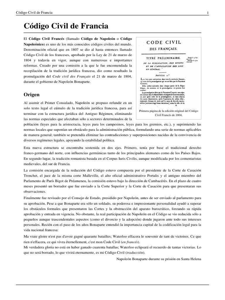 Código Civil Napoleónico y Colonias | PDF | Ley estatutaria | Gobierno