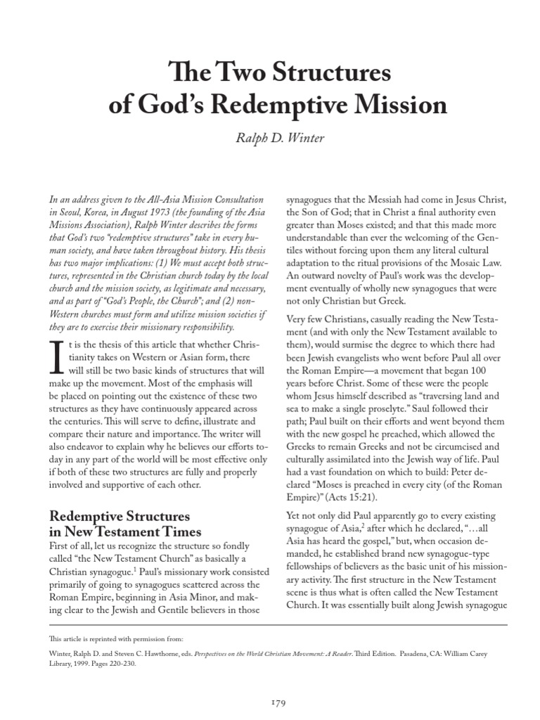 The Two Structures of God's Redemptive Mission | PDF | Catholic Church ...