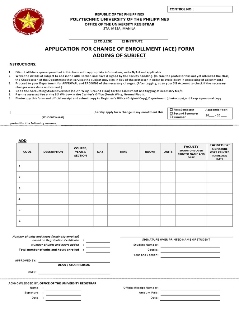 ACE Form of PUP PDF | PDF | Finance & Money Management