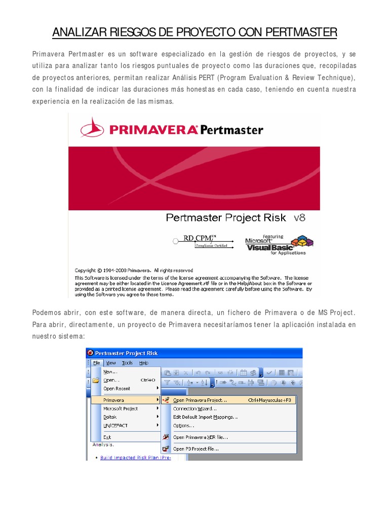 Análisis de Riesgos con Pertmaster | PDF | Archivo de computadora ...