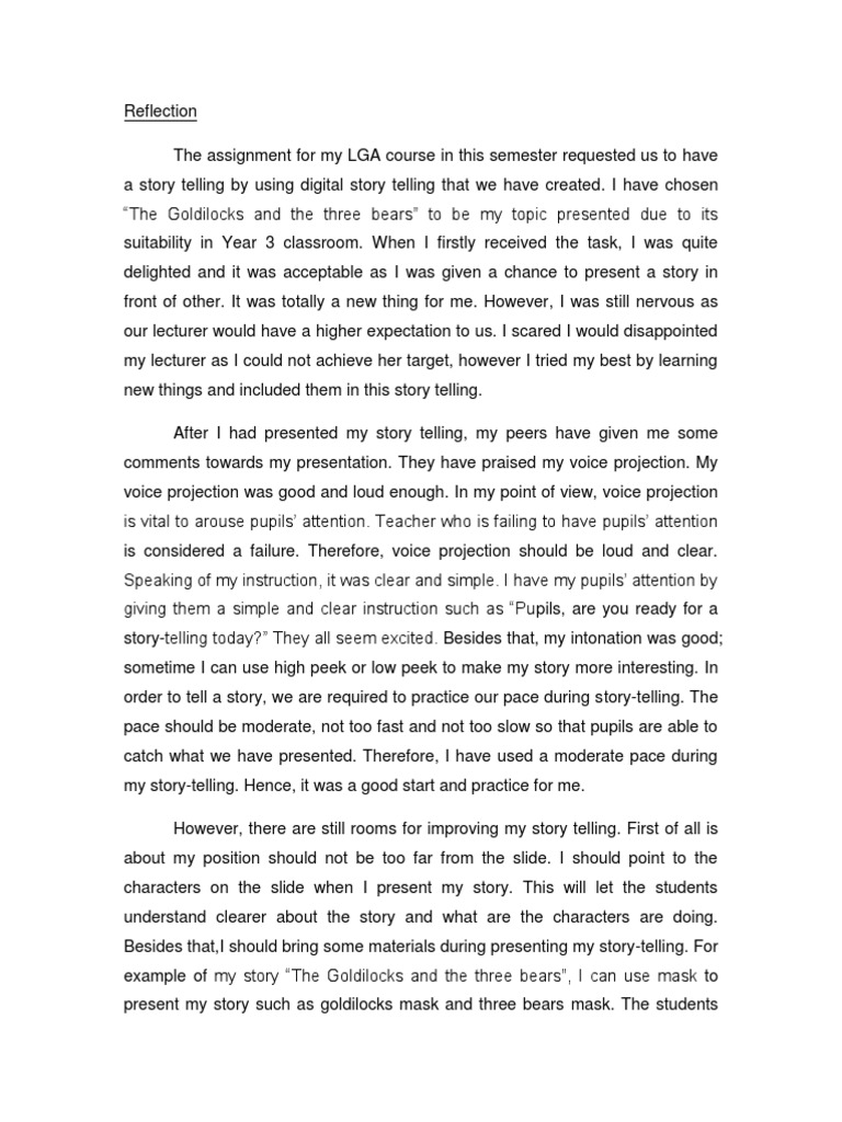 Reflection for story telling.docx | Storytelling | Classroom | Free 30 ...