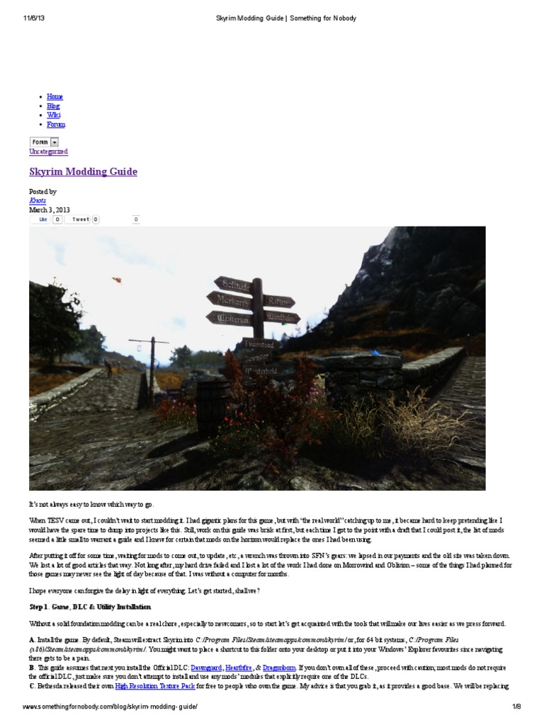 Skyrim Modding Guide - Something For Nobody PDF | PDF | Software | Computing And Information ...