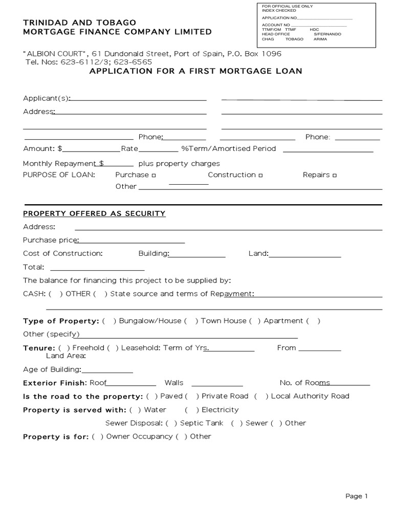 TTMF Mortgage Application | PDF | Mortgage Law | Financial Services