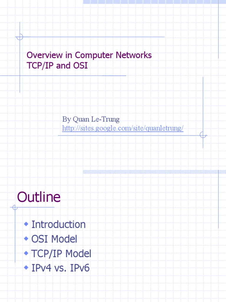 Lecture 01 02 Overview TCP Osi PDF | PDF | Internet Protocol Suite | Osi Model