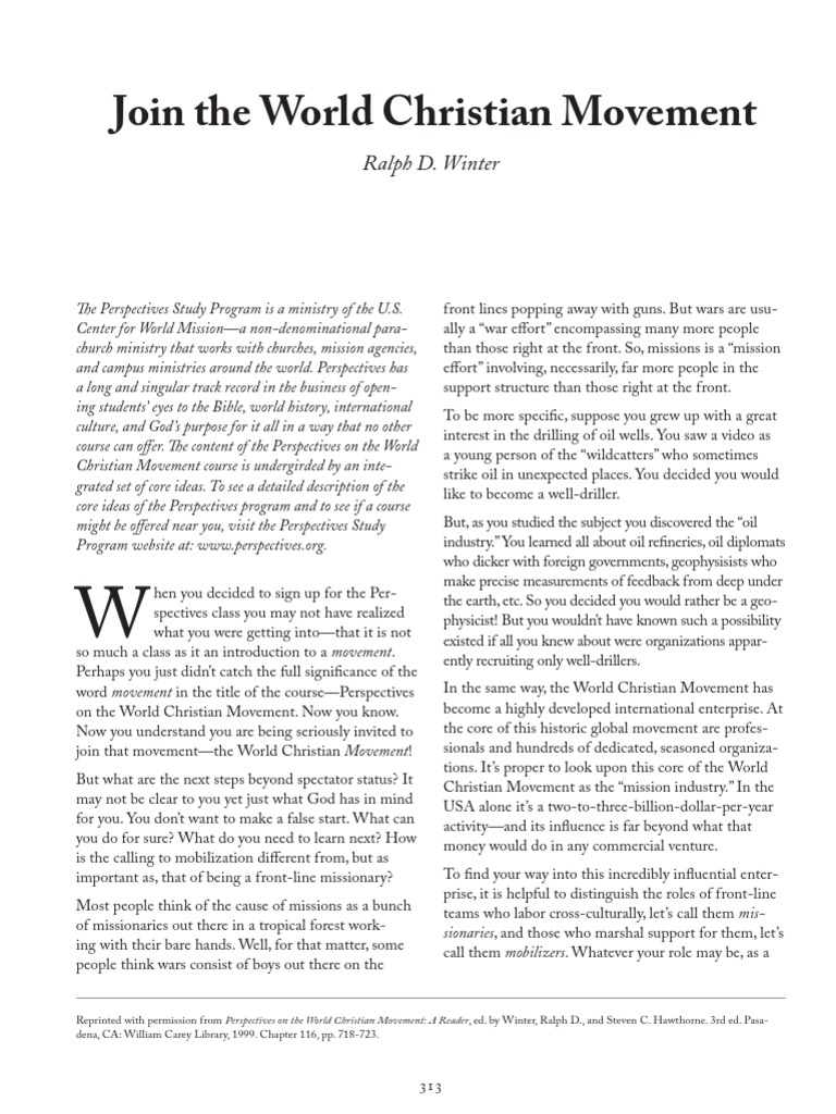 Join the World Christian Movement | PDF | Religious Comparison ...